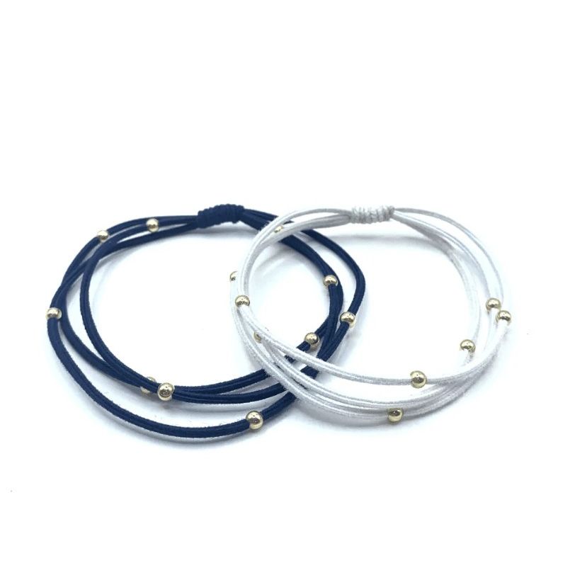 Erin Gray 3mm Gold Water Pony Waterproof Bracelet Hair Bands - Navy ...