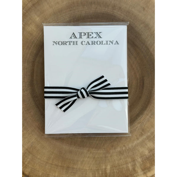 Apex, North Carolina Notepad - Black and White Ribbon – Bless Your ...